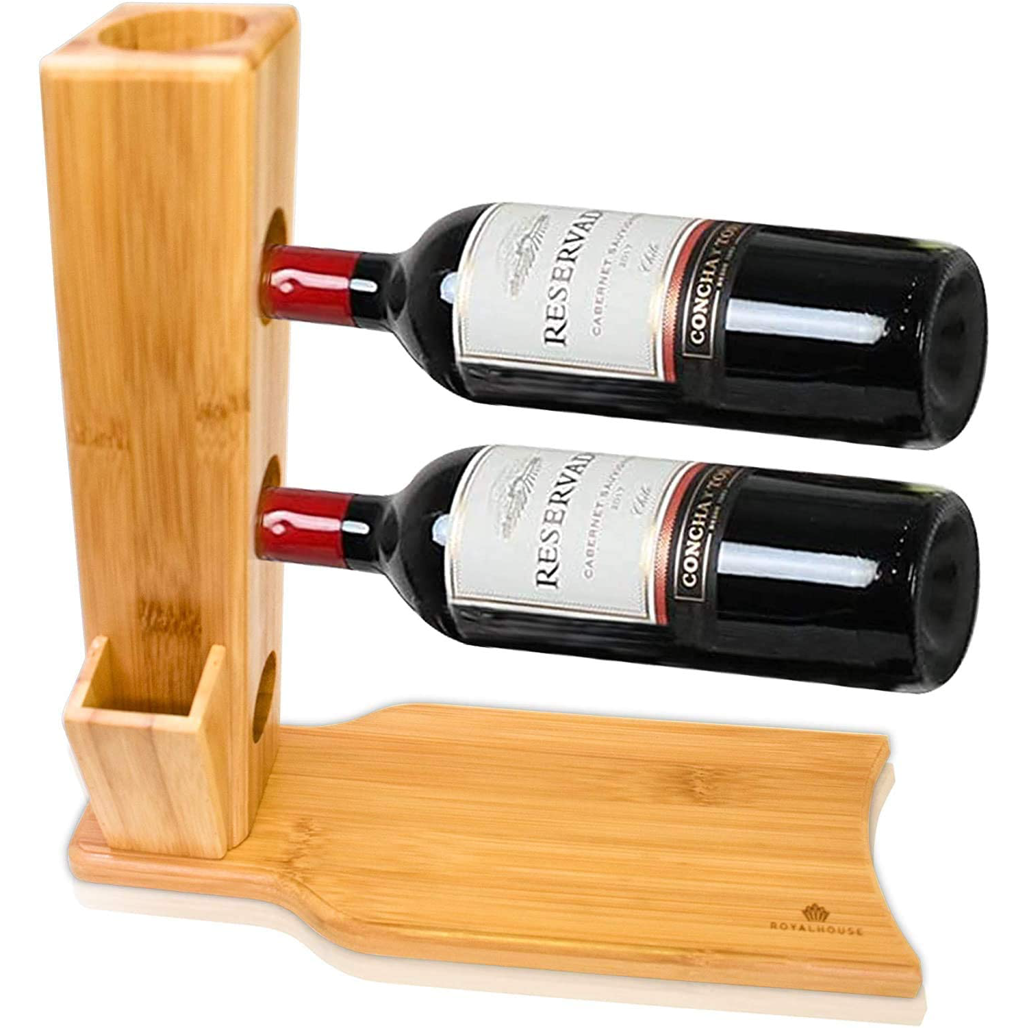 Bamboo Wine Rack 3 Compartments – Royal House and Garden